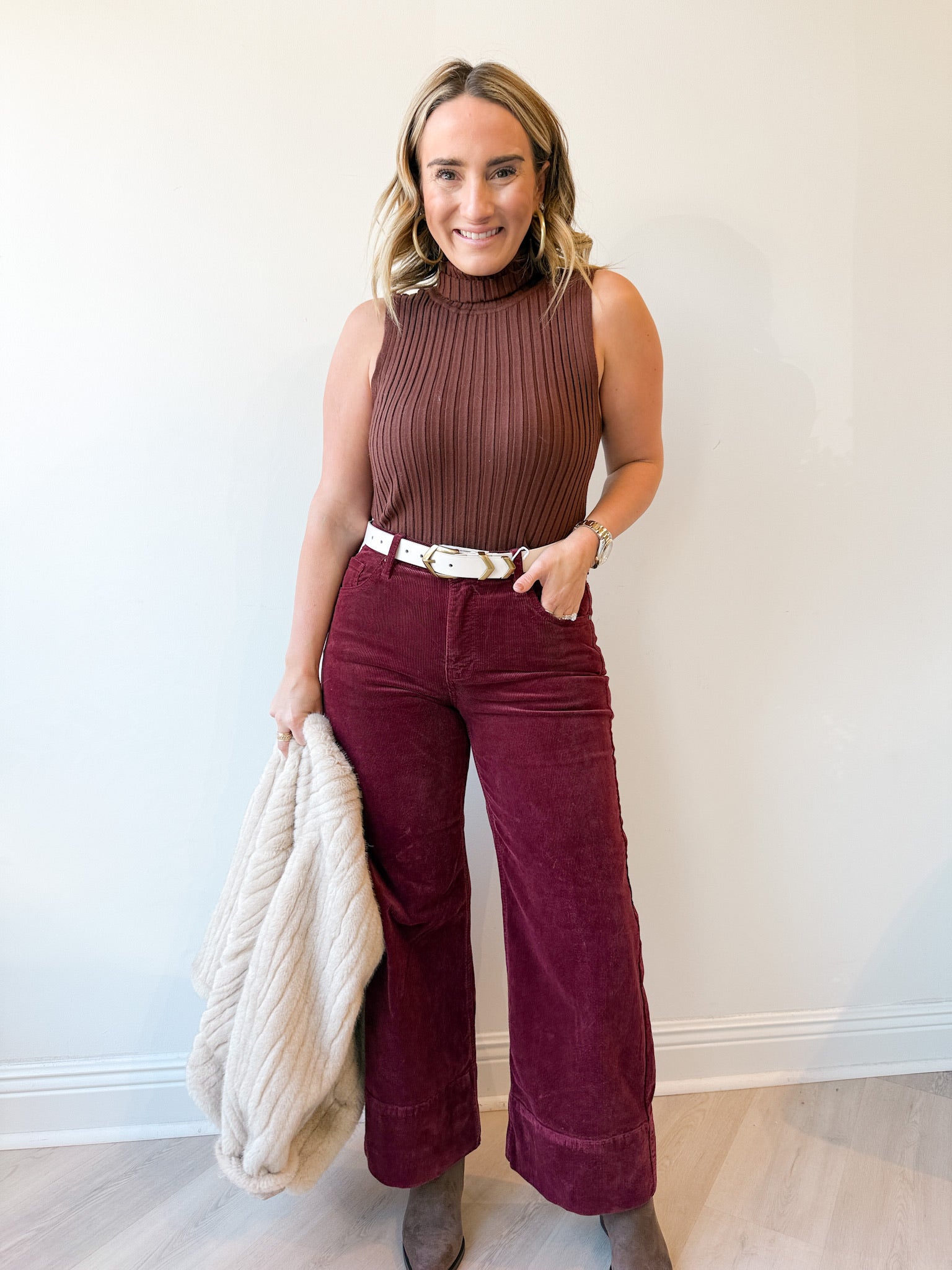 Nycole Corduroy Crop Wide High Rise Pant – Shop Dolce Boutique ...
